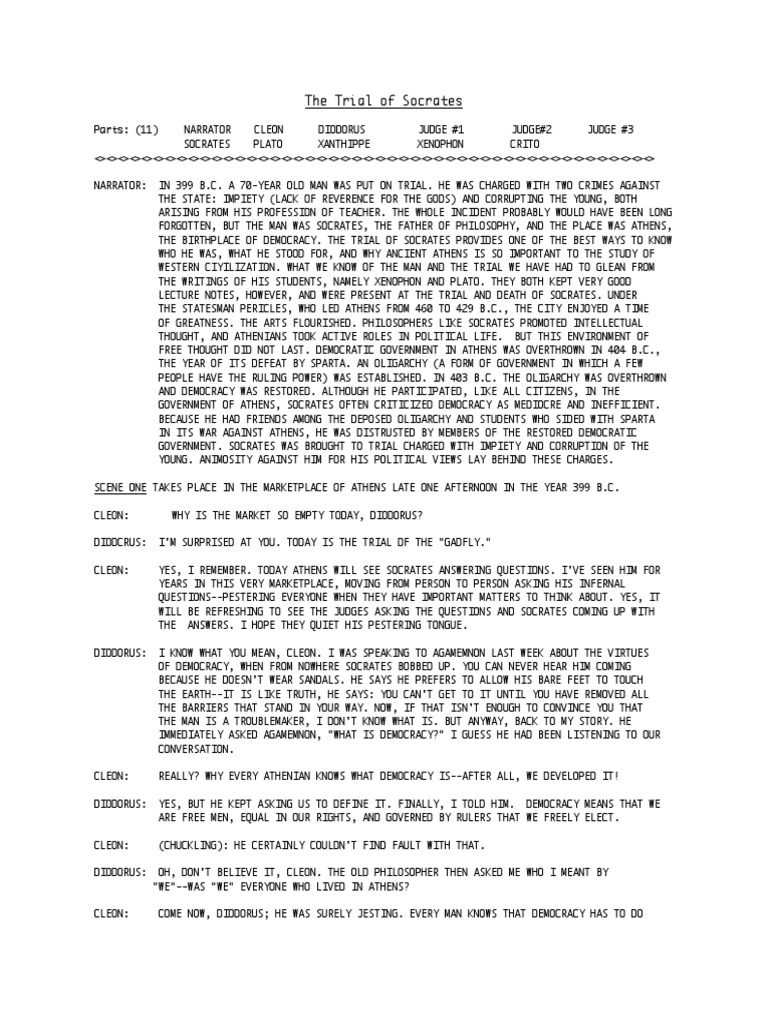 Trial of Socrates | PDF | Socrates