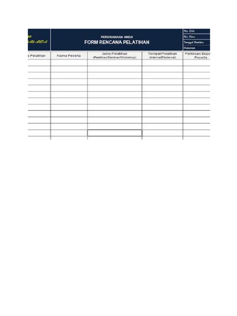 Form Usulan Pelatihan | PDF