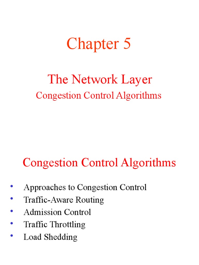 The Network Layer Congestion Control Algorithms Pdf Network Congestion Internet Protocols