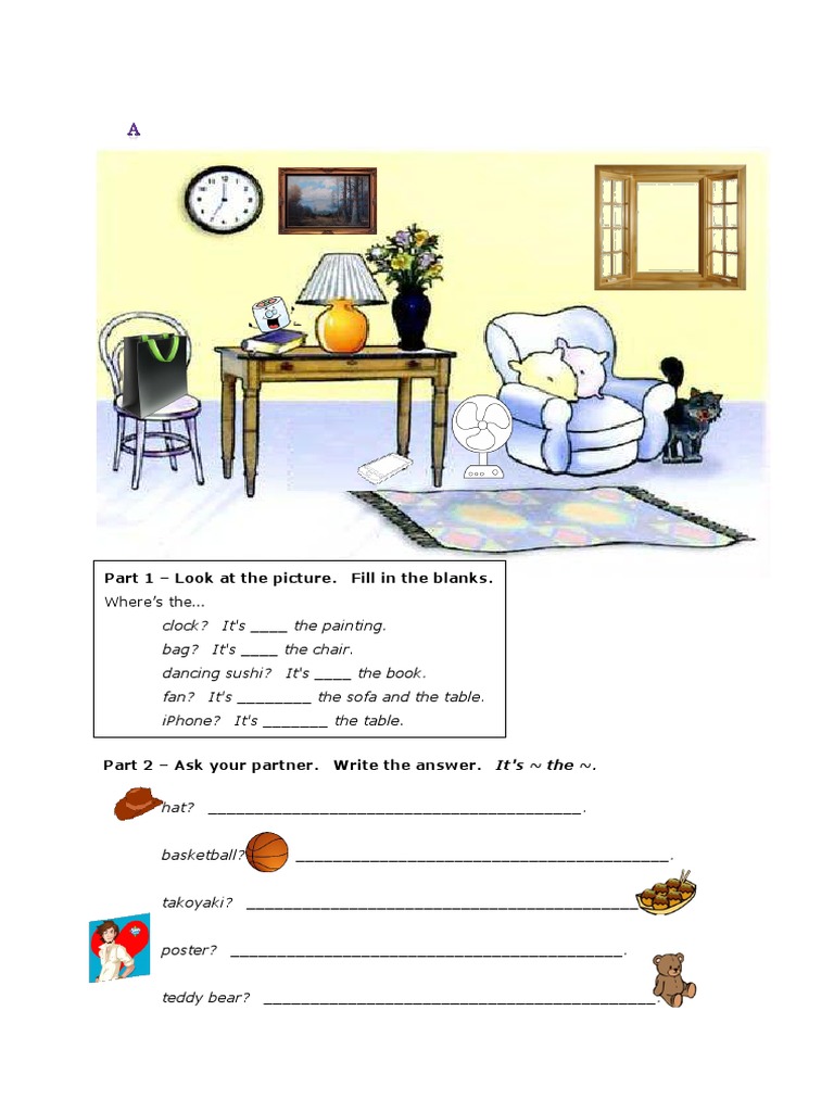 2014 Prepositions of Place Info Gap Fill Pictures | PDF