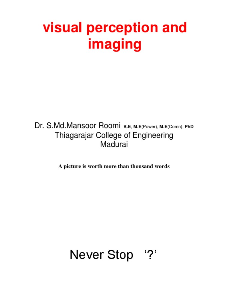 Vis Perc and Imaging CIT | PDF | Visual Perception | Eye