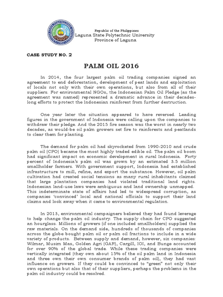 Palm Oil 2016: Case Study No. 2 | PDF | Palm Oil | Indonesia