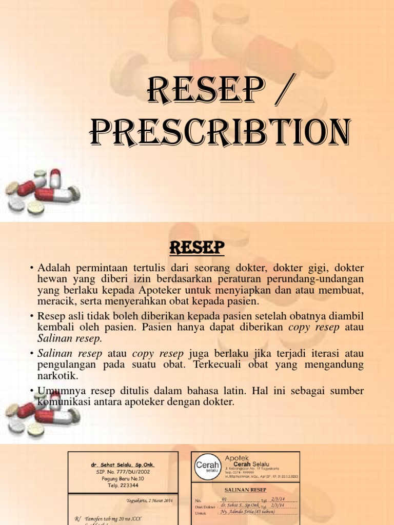 Resep Dan Dosis 1 | PDF