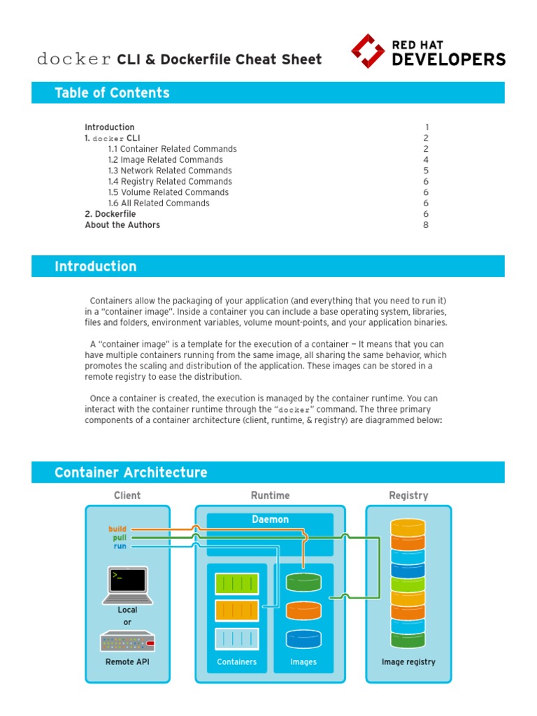 Docker: CLI & Dockerfile Cheat Sheet | PDF | Windows Registry | Runtime ...