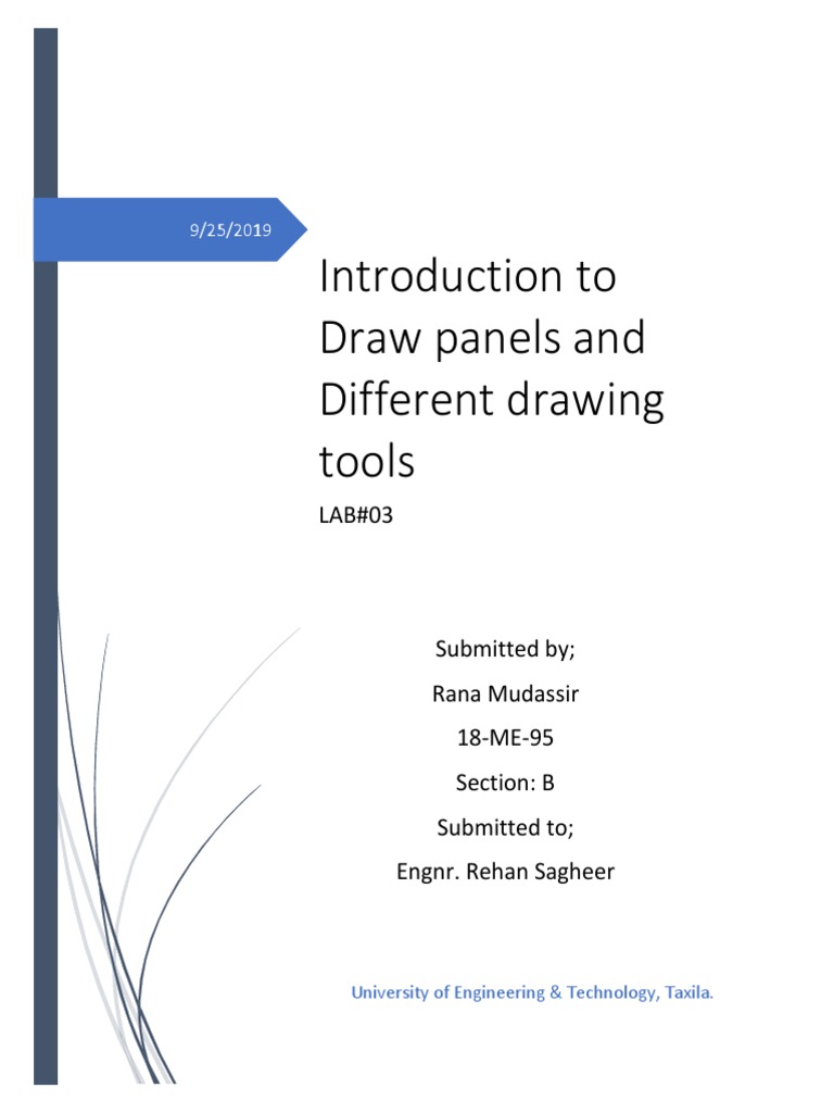 Introduction To Draw Panels and Different Drawing Tools: University of ...