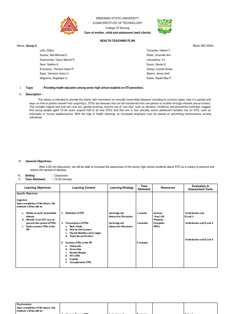 Health Teaching | PDF | Sexually Transmitted Infection | Intimate ...