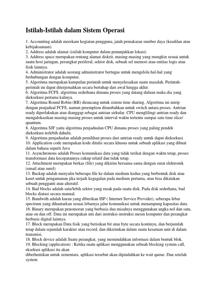 Istilah-Istilah Sistem Oprasi2 | PDF