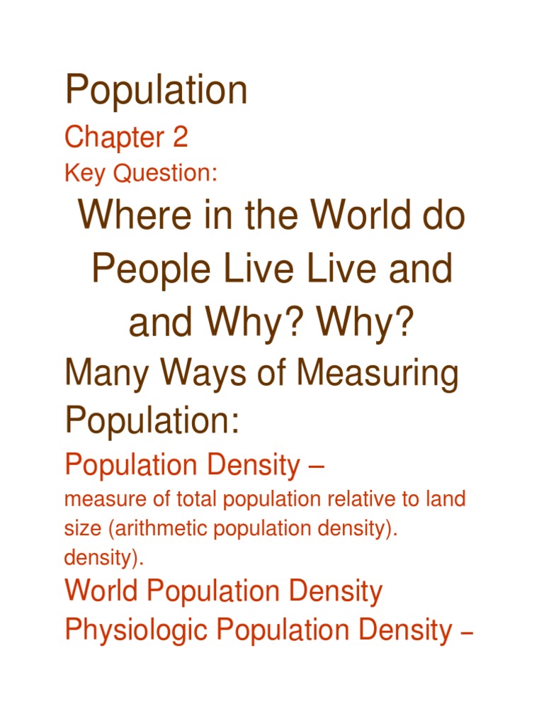 Chapter 2 Population | PDF | Total Fertility Rate | World Population