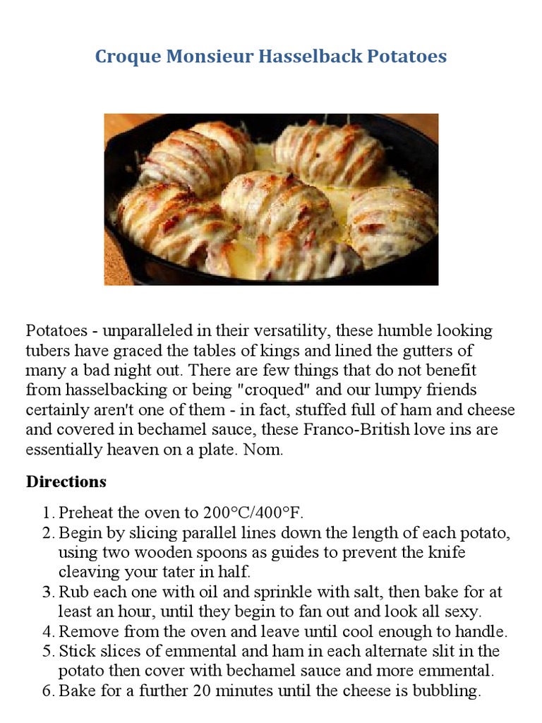 Croque Monsieur Hasselback Potatoes | PDF