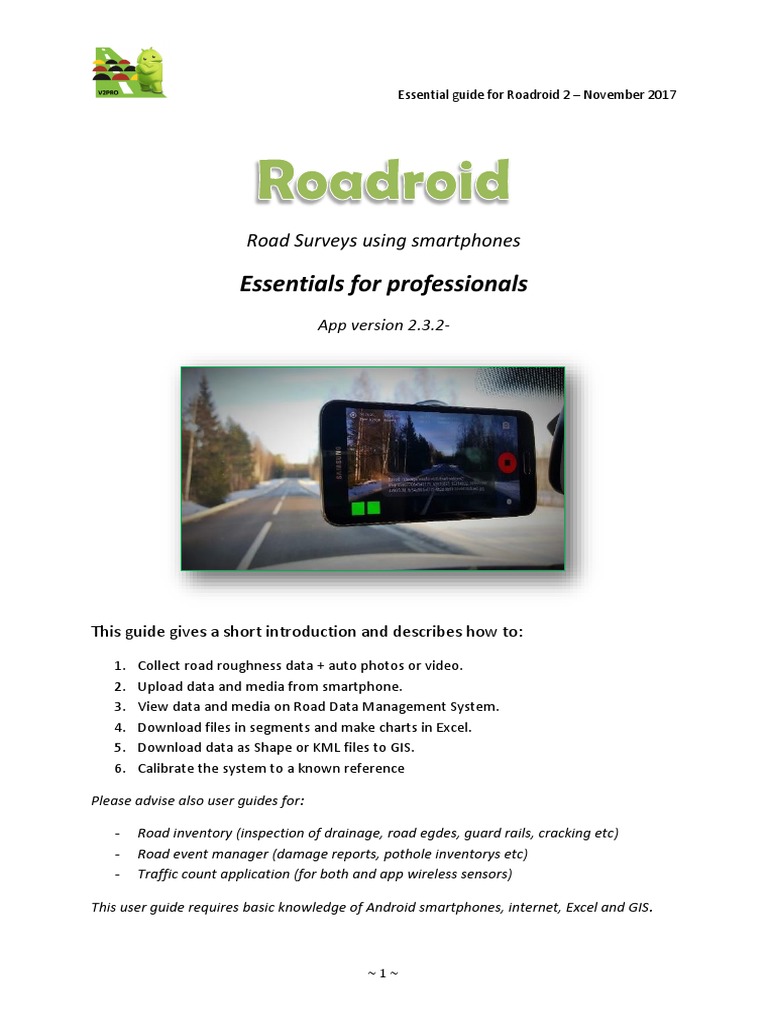 Essentials For Professionals: Road Surveys Using Smartphones | PDF ...