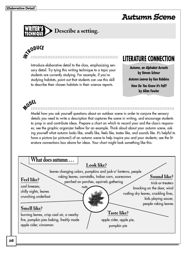 Autumn Scene Writing PDF | PDF | Senses | Nature