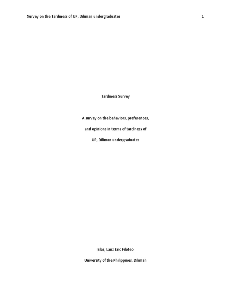 Tardiness Survey | PDF