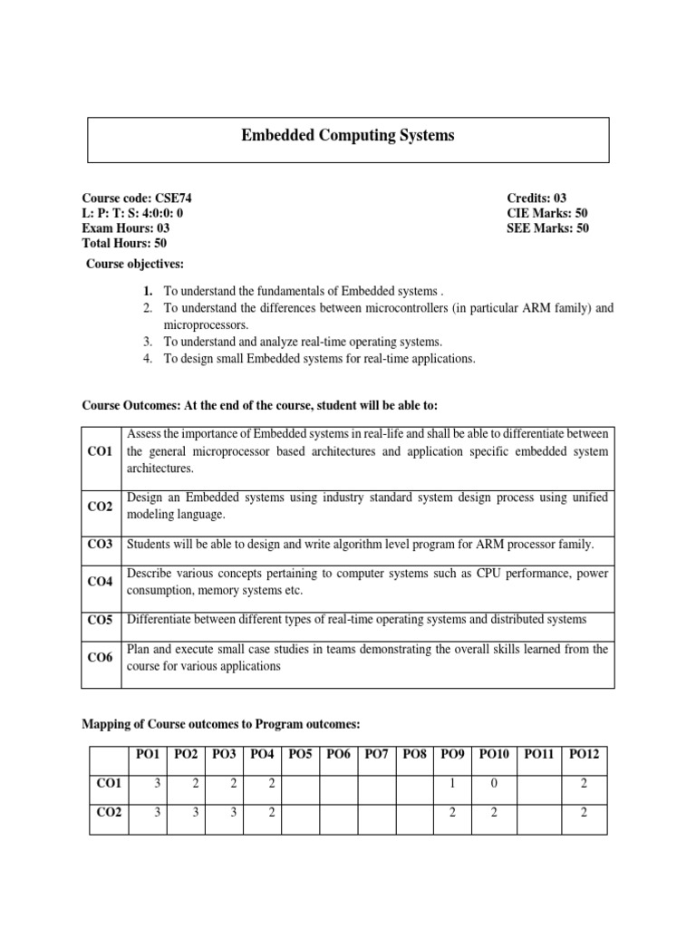 Embedded Computing Systems | PDF | Central Processing Unit | Embedded System