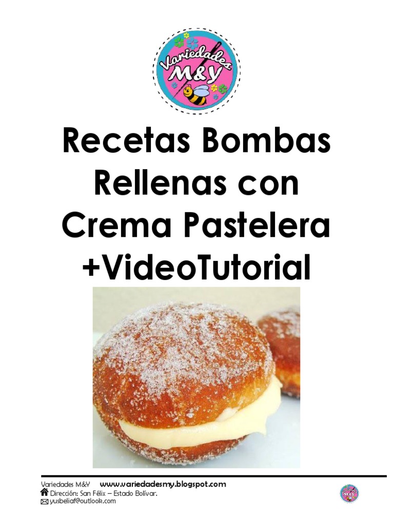 Recetas Bombas Rellenas Con Crema Pastelera | PDF | Alimentos | Naturaleza