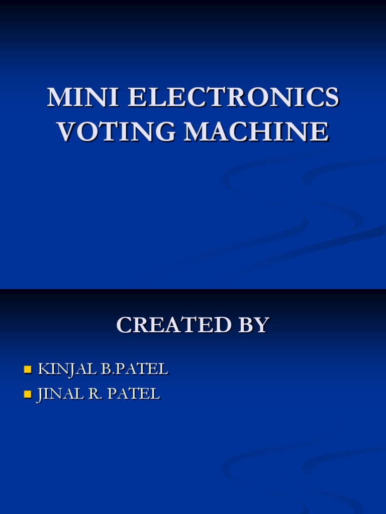 Electronics Voting Machine | PDF | Electrical Equipment | Electromagnetism