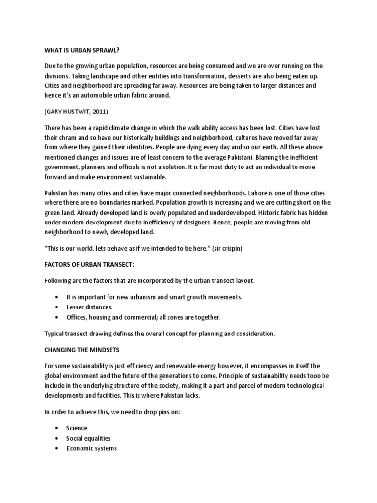 What Is Urban Sprawl | PDF | Urban Sprawl | Sustainability