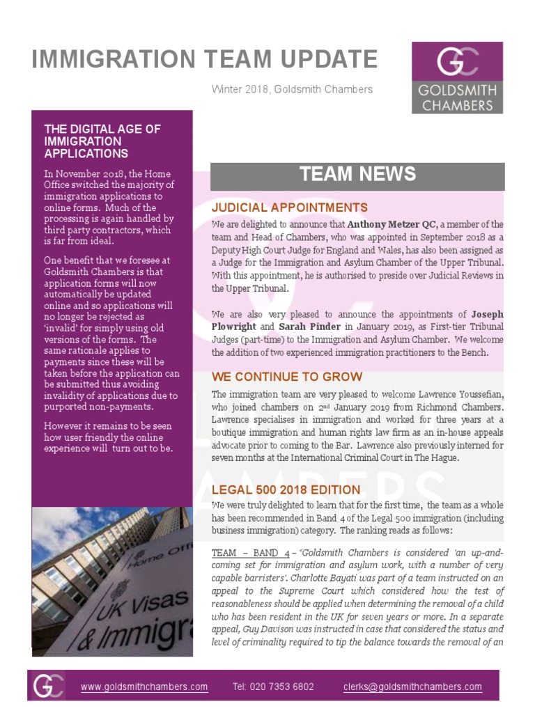 Immigration NEWSLETTER NO 3 - Winter | Download Free PDF | Barrister ...