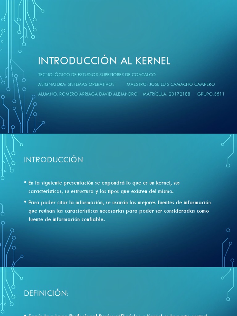 Introducción Al Kernel | Kernel (sistema operativo) | Sistema operativo