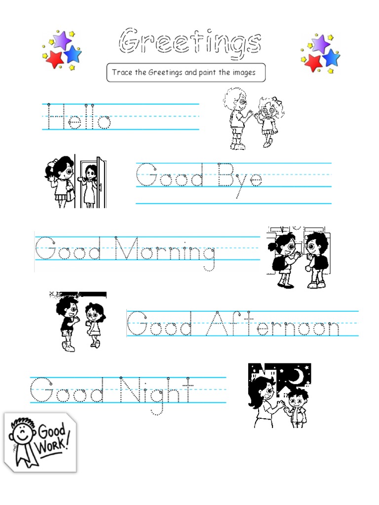 Trace The Greetings and Paint The Images | PDF
