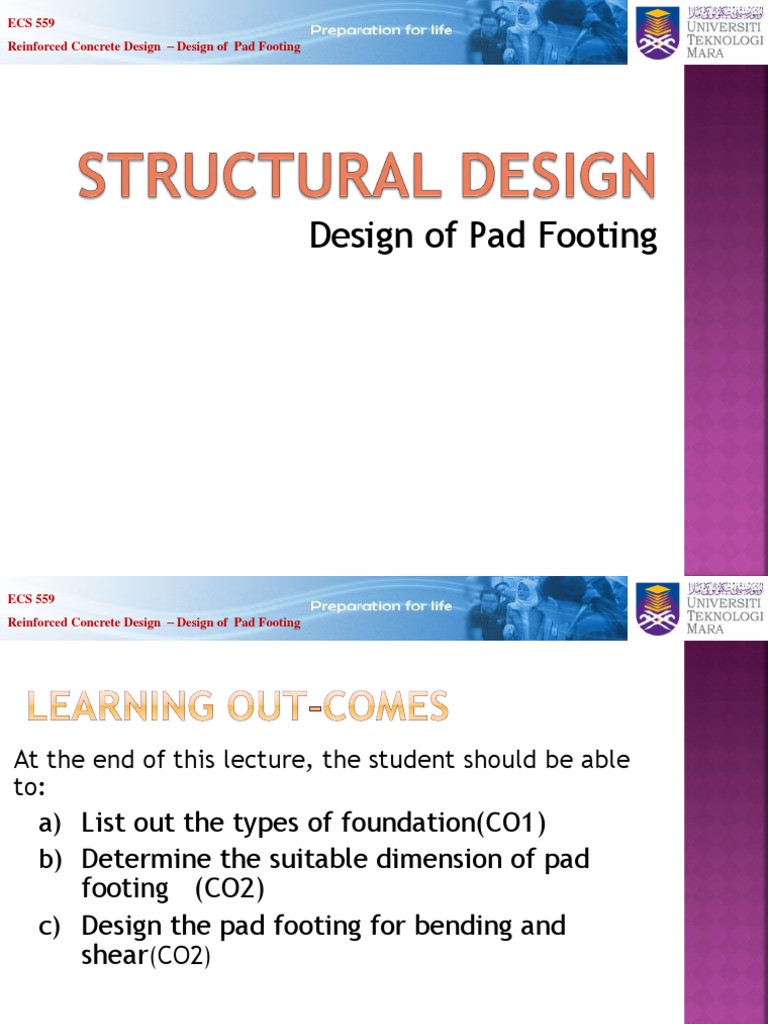 Pad Footing Design and Analysis Guide | PDF | Foundation (Engineering ...