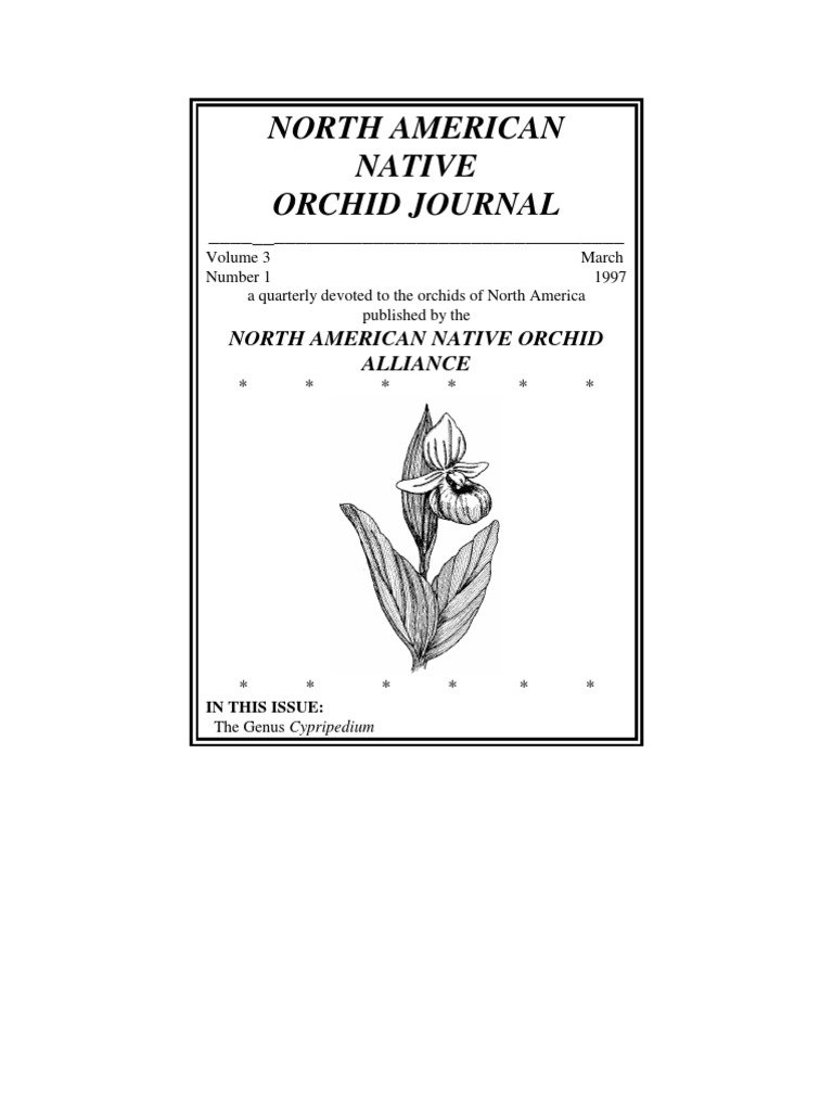 March 1997 North American Native Orchid Journal | PDF | Flowers | Evolution