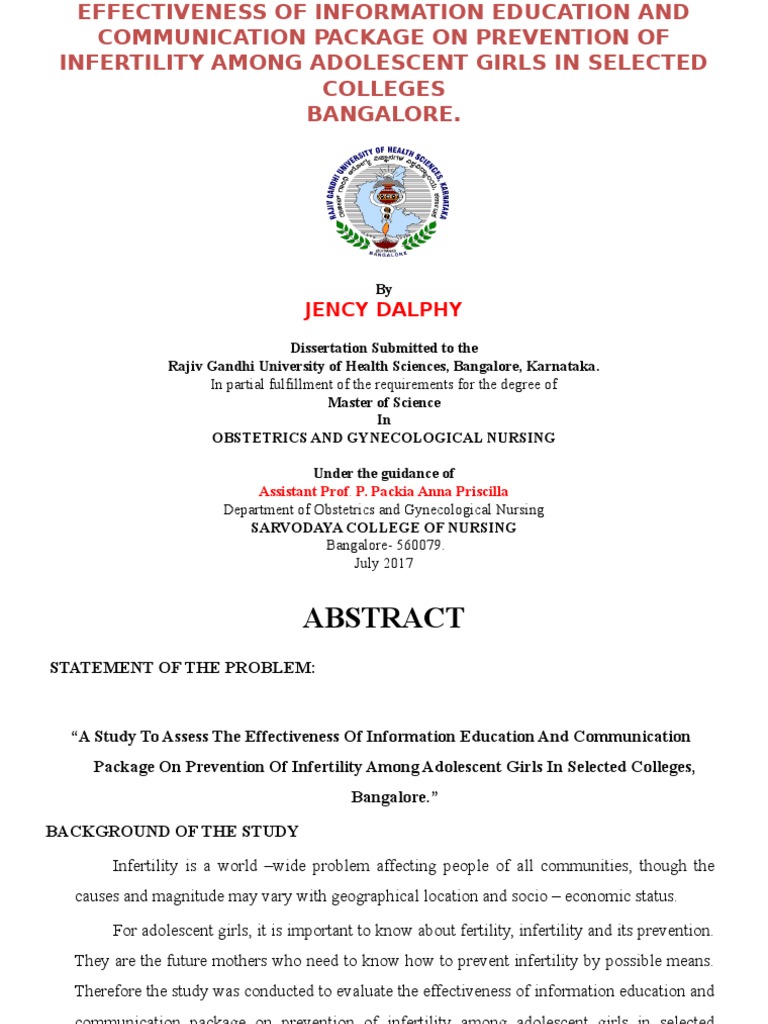 Jency Dalphy: in Partial Fulfillment of The Requirements For The Degree of | PDF | Statistics ...
