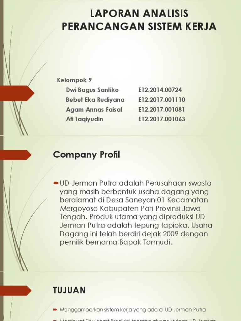 Laporan Analisis Perancangan Sistem Kerja | PDF