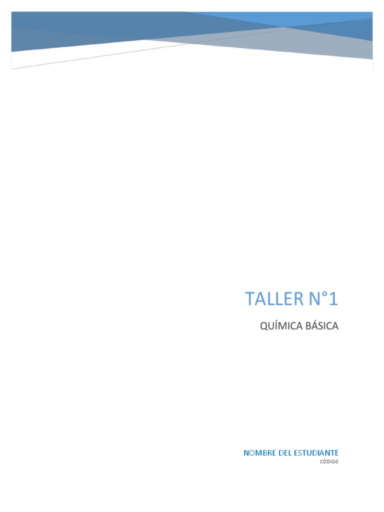 Taller de Química Básica: Conceptos Clave | PDF | Importar | Sustancias ...