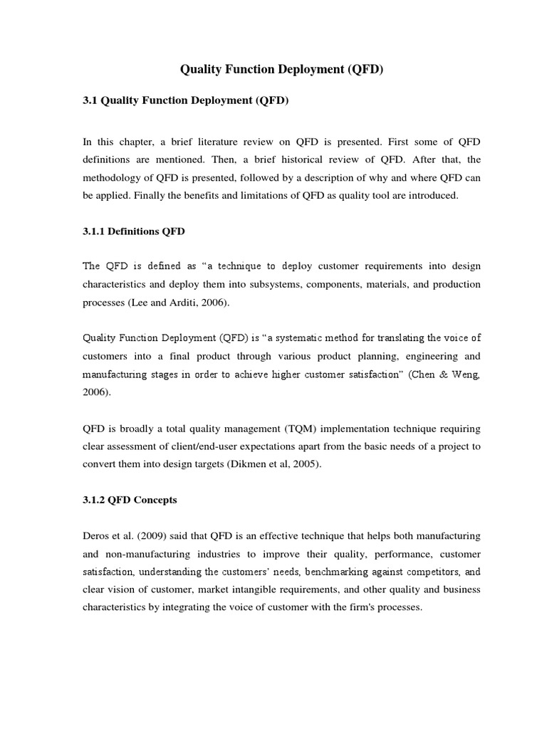 Quality Function Deployment | PDF | Quality Management | Design
