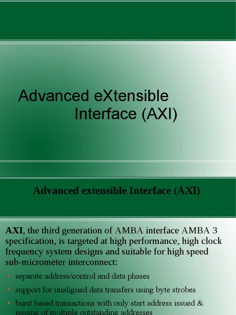 Advanced Extensible Interface (Axi) | PDF | Computer Engineering ...