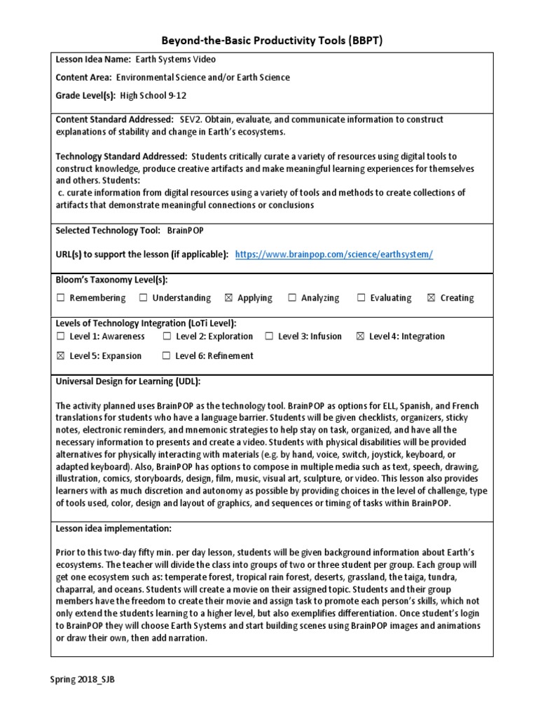 BBPT Lesson Ecosystem | PDF | Behavior Modification | Communication