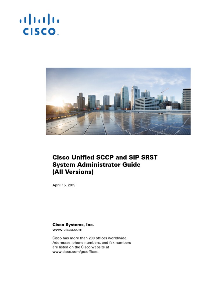 SCCP and SIP SRST Admin Guide | PDF | Session Initiation Protocol | Voice Over Ip