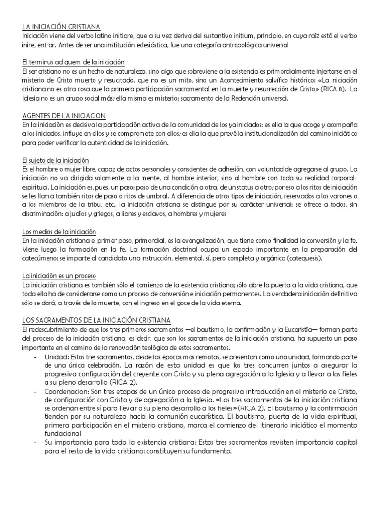 La Iniciación Cristiana | PDF | Bautismo | Confirmación