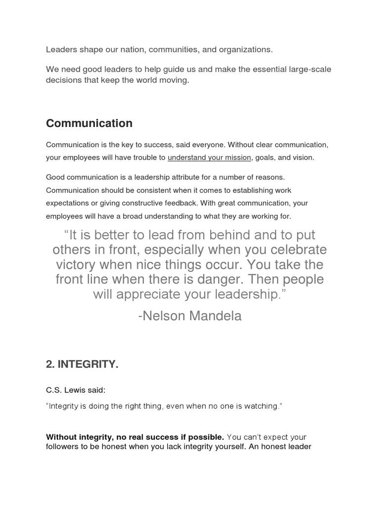 Leader Traits | PDF | Leadership | Motivation
