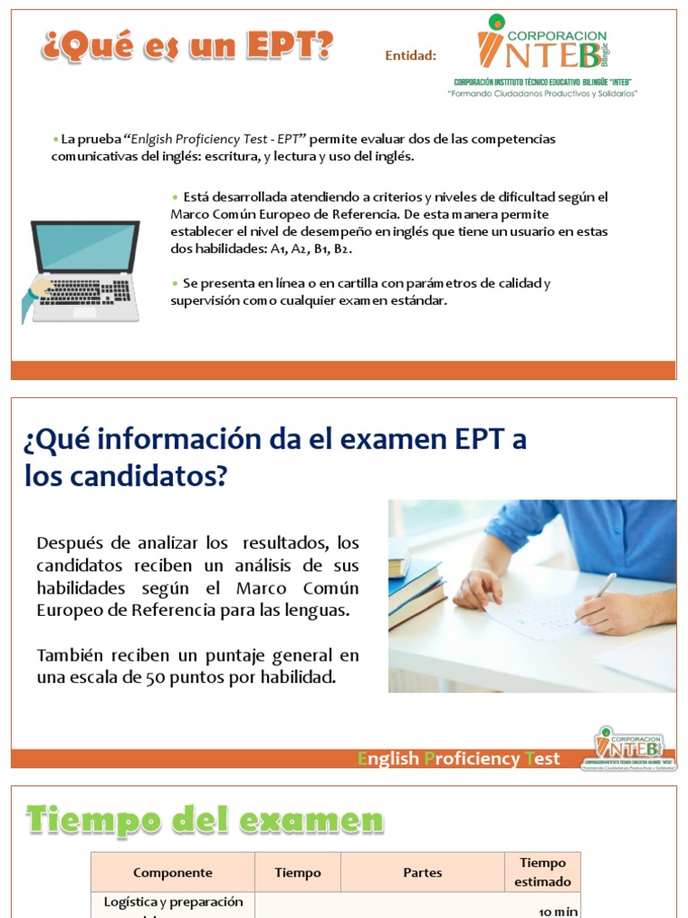 Lesson 38. 1-EPT Writing Test | PDF | Oración (Lingüística) | Prueba ...
