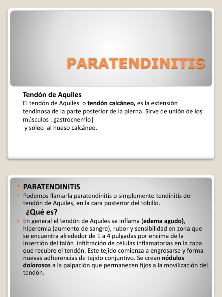 Paratendinitis del Tendón de Aquiles | PDF | Síndrome de fatiga crónica ...