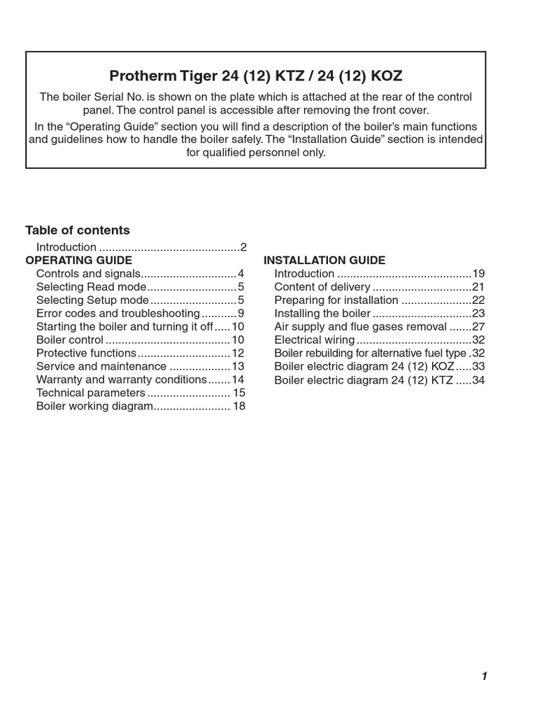 PROTHERM Manual PDF | PDF | Water Heating | Boiler