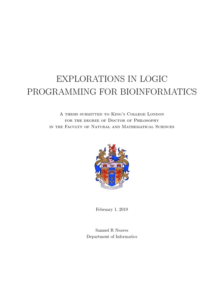 Explorations in Logic Programming For Bioinformatics | Descargar gratis PDF | Cell (Biology ...