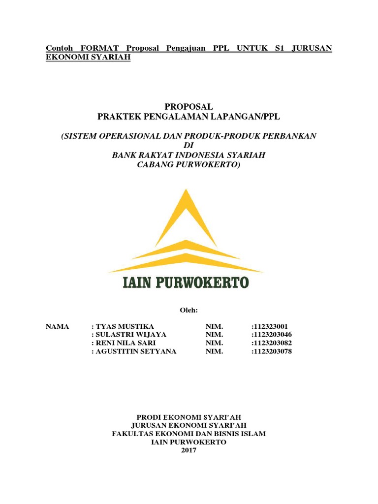 Contoh Proposal Pengajuan PPL-1 | PDF