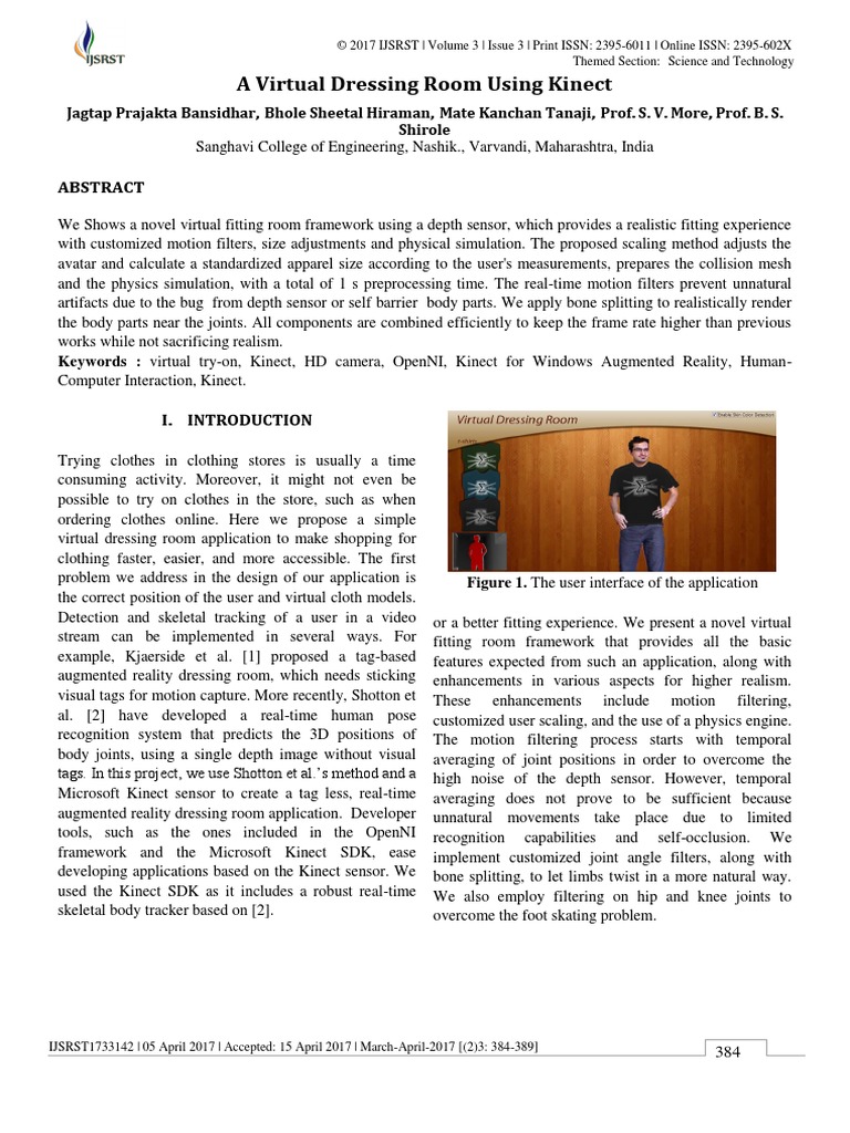 A Virtual Dressing Room Using Kinect PDF | PDF | Virtual Reality | Augmented Reality