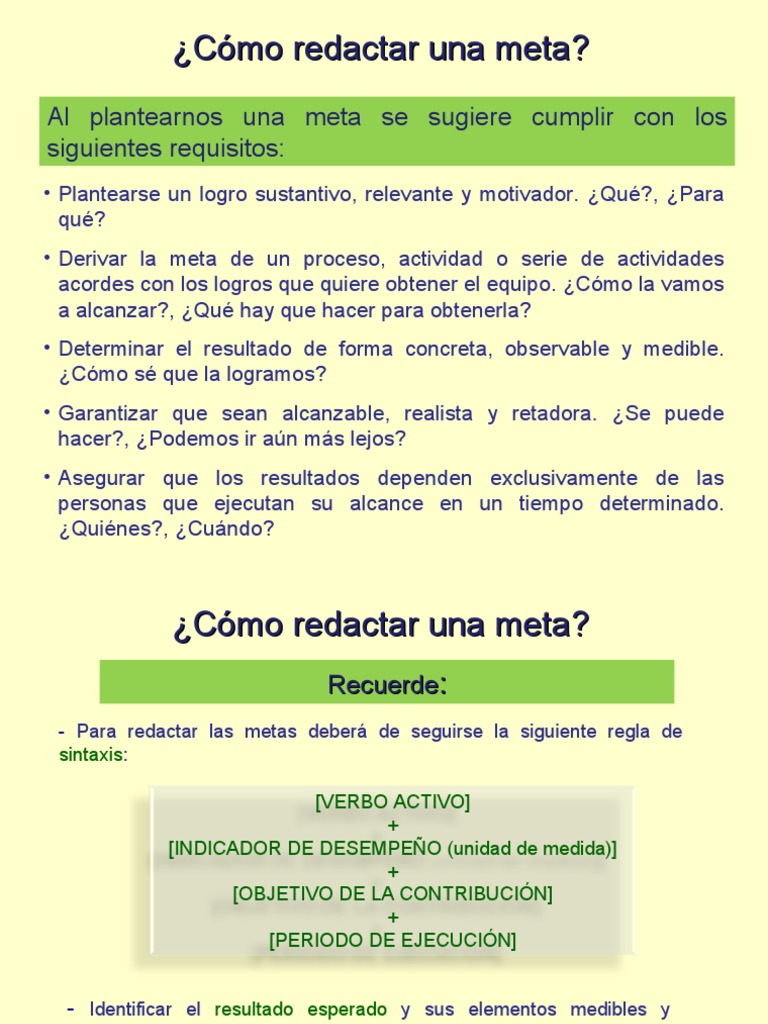 Redaccion de Metas | PDF | Información | Informática y tecnología de la información