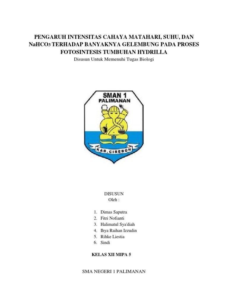 Makalah Percobaan Hydrilla | PDF