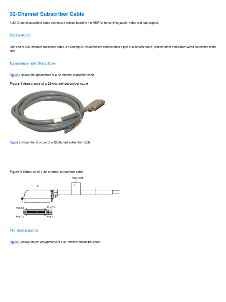 32-Channel Subscriber Cable | PDF
