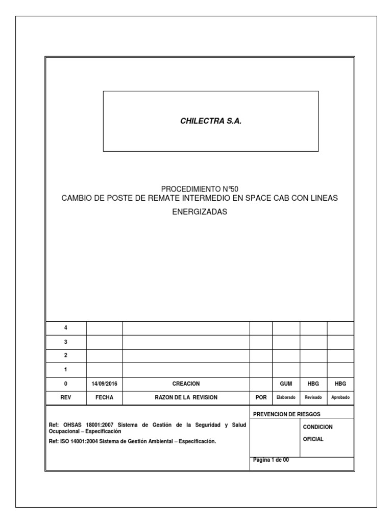 PTS N°50 Cambio de Poste de Remate Intermedio en Space Cab Con LLEE ...