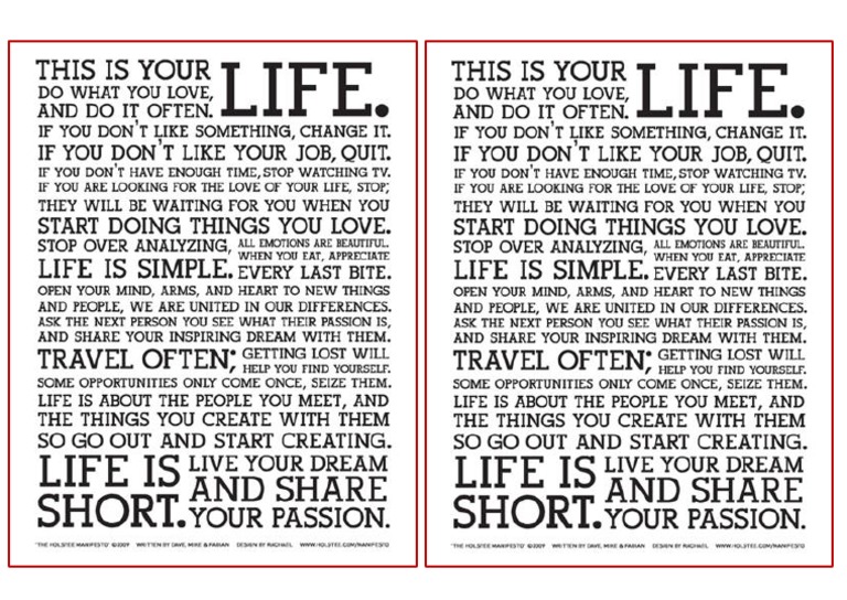 The Holstee Manifesto | PDF