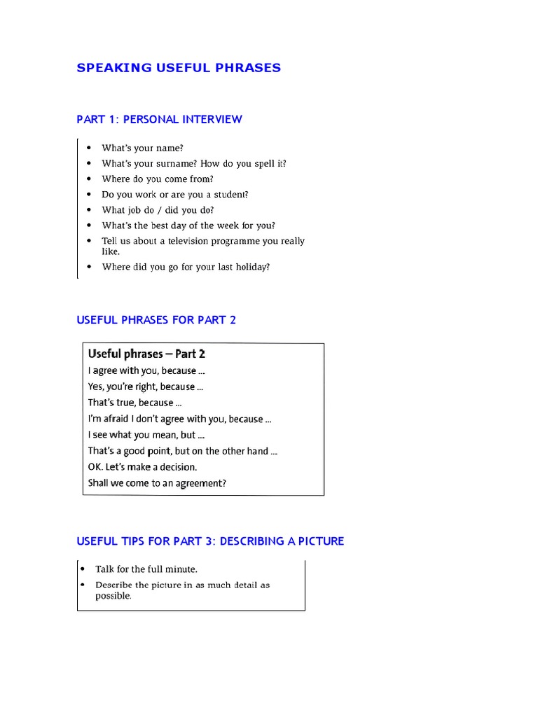 Speaking Useful Tips | PDF