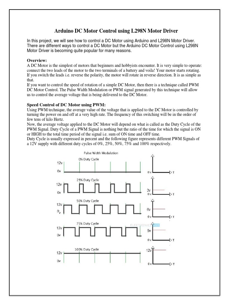Arduino DC Motor Control Using L298N Motor Driver | PDF | Electric ...