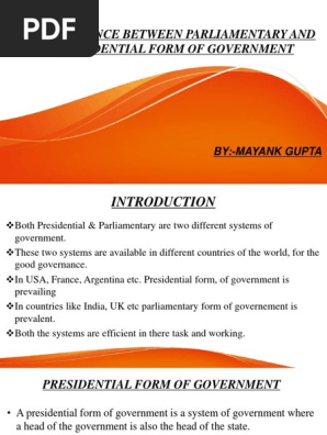 Parliamentary Form Of Government