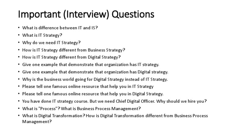 Important Interview Questions | PDF