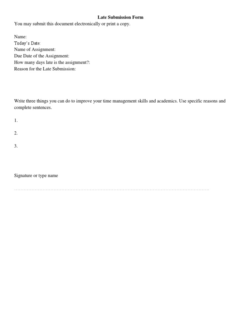 Late Work Form | PDF
